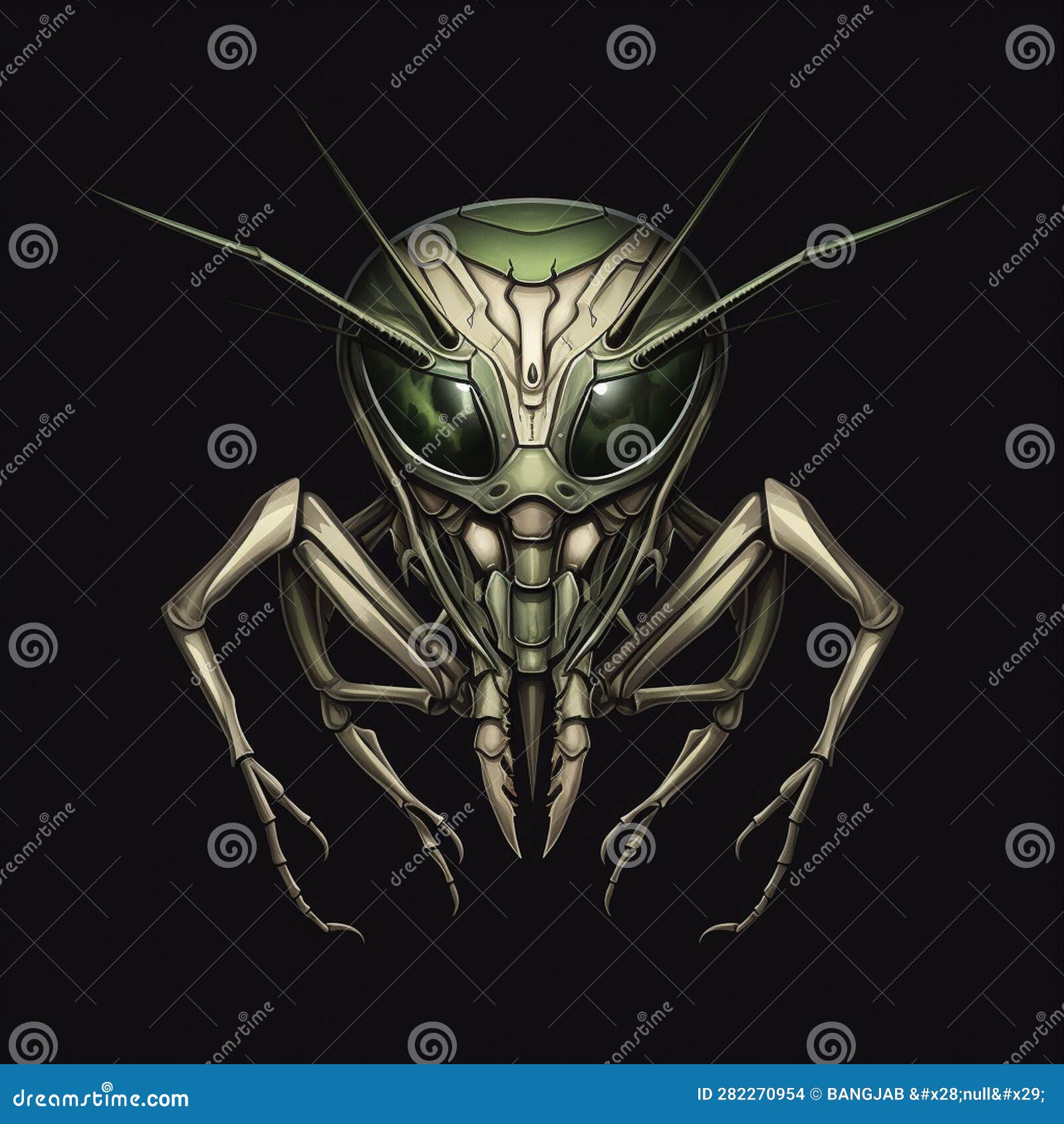 Praying Mantis Logo 2D Digital Illustration Stock Illustration ...