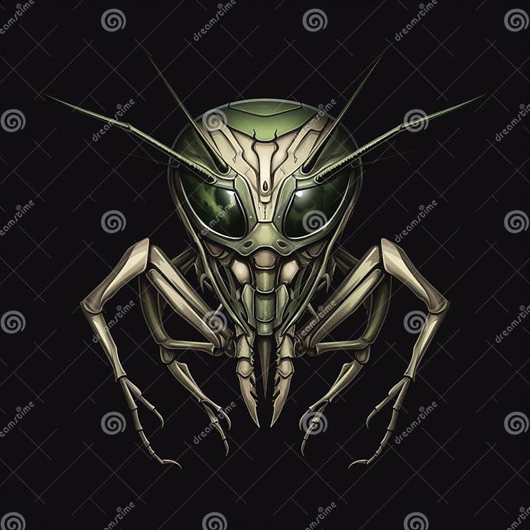 Praying Mantis Logo 2D Digital Illustration Stock Illustration ...