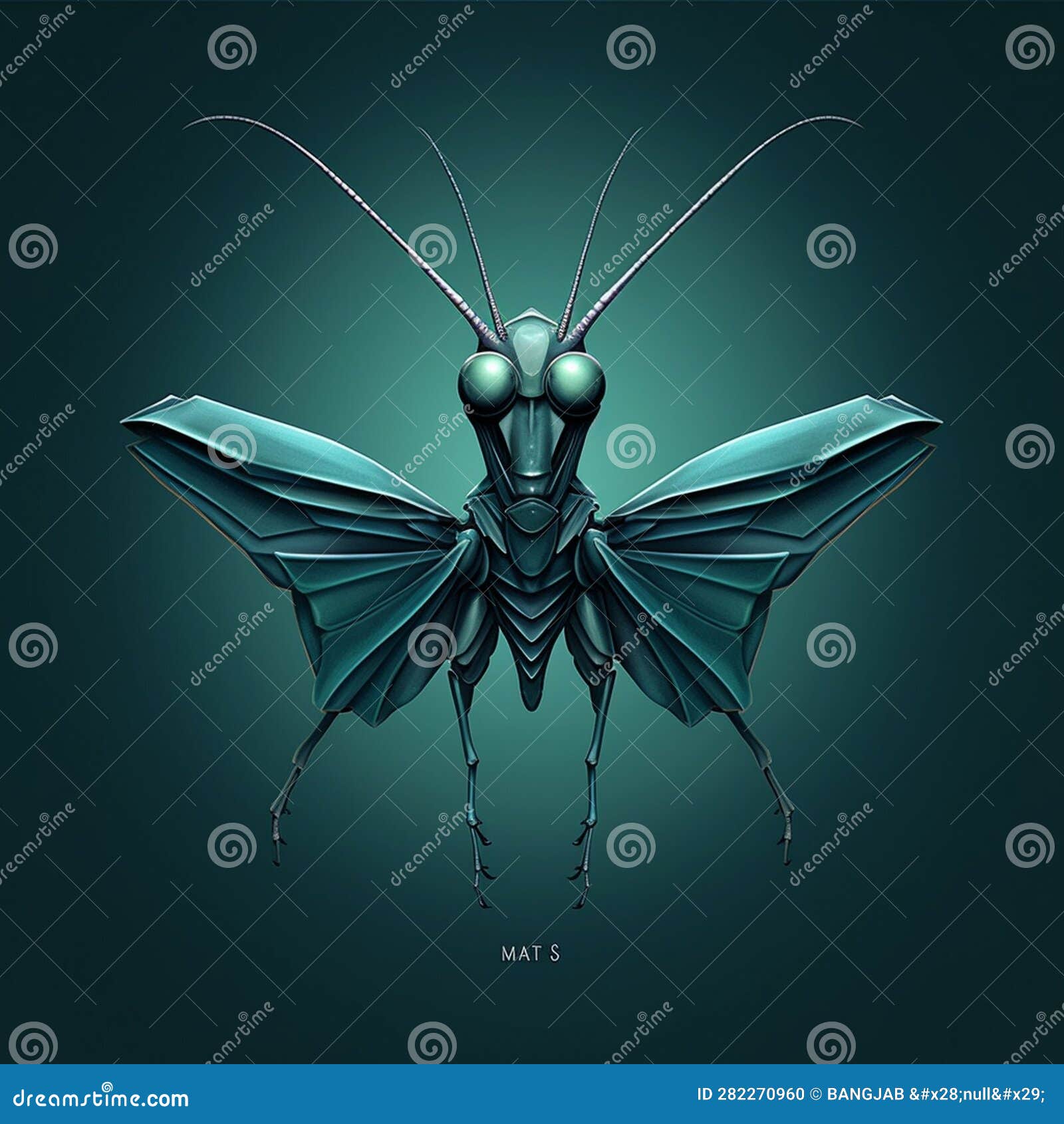 Praying Mantis Logo 2D Digital Illustration Stock Illustration ...