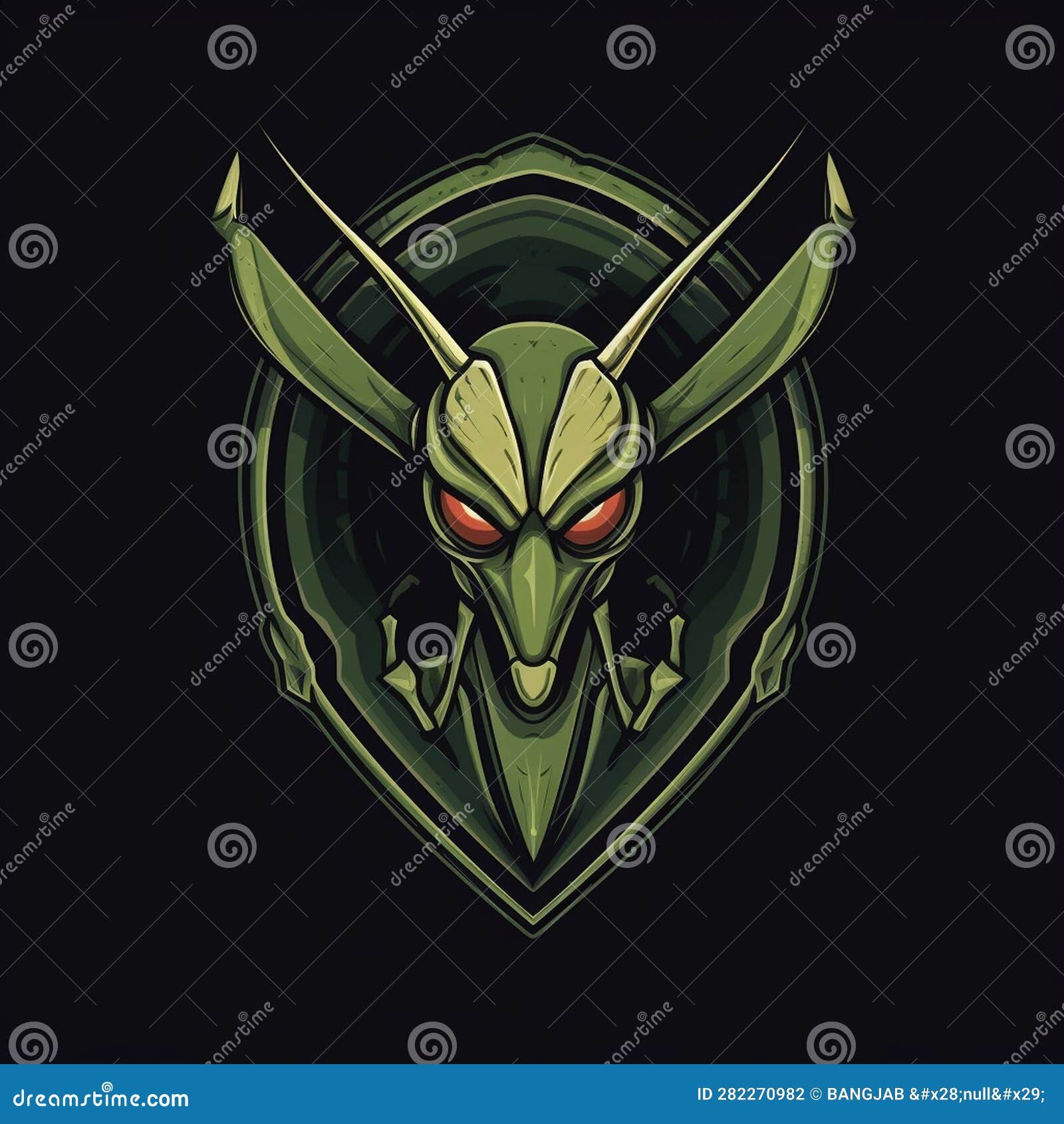 Praying Mantis Logo 2D Digital Illustration Stock Illustration ...