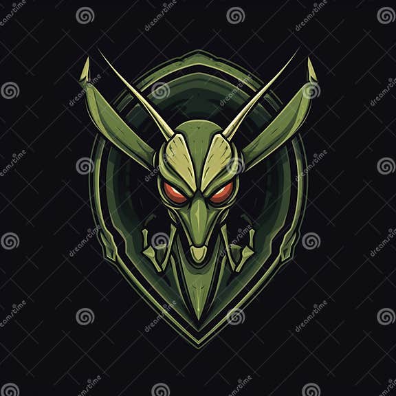 Praying Mantis Logo 2D Digital Illustration Stock Illustration ...