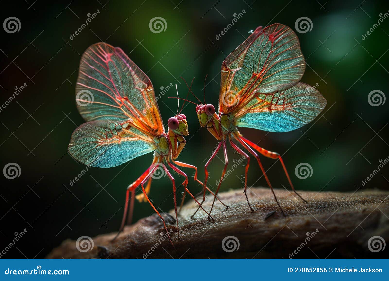 Generative Ai Illustration of a Pair of Praying Mantis Stock ...