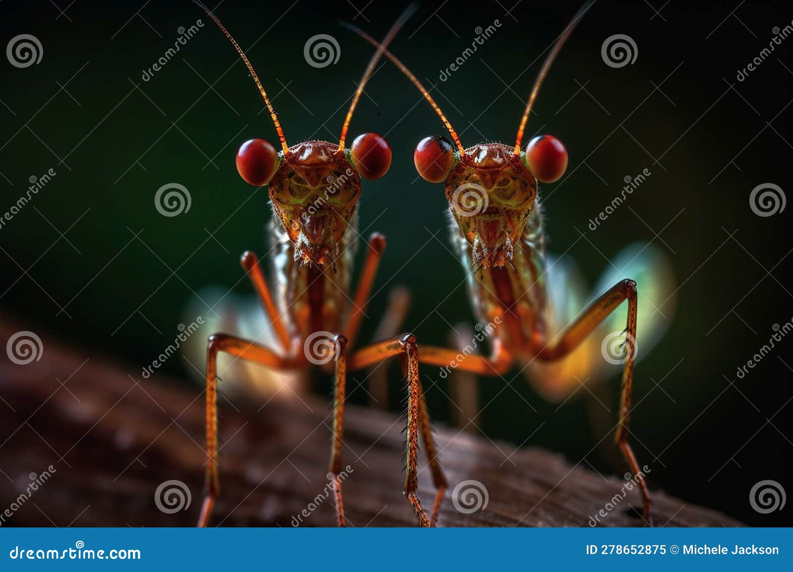 Generative Ai Illustration of a Pair of Praying Mantis Stock Image ...