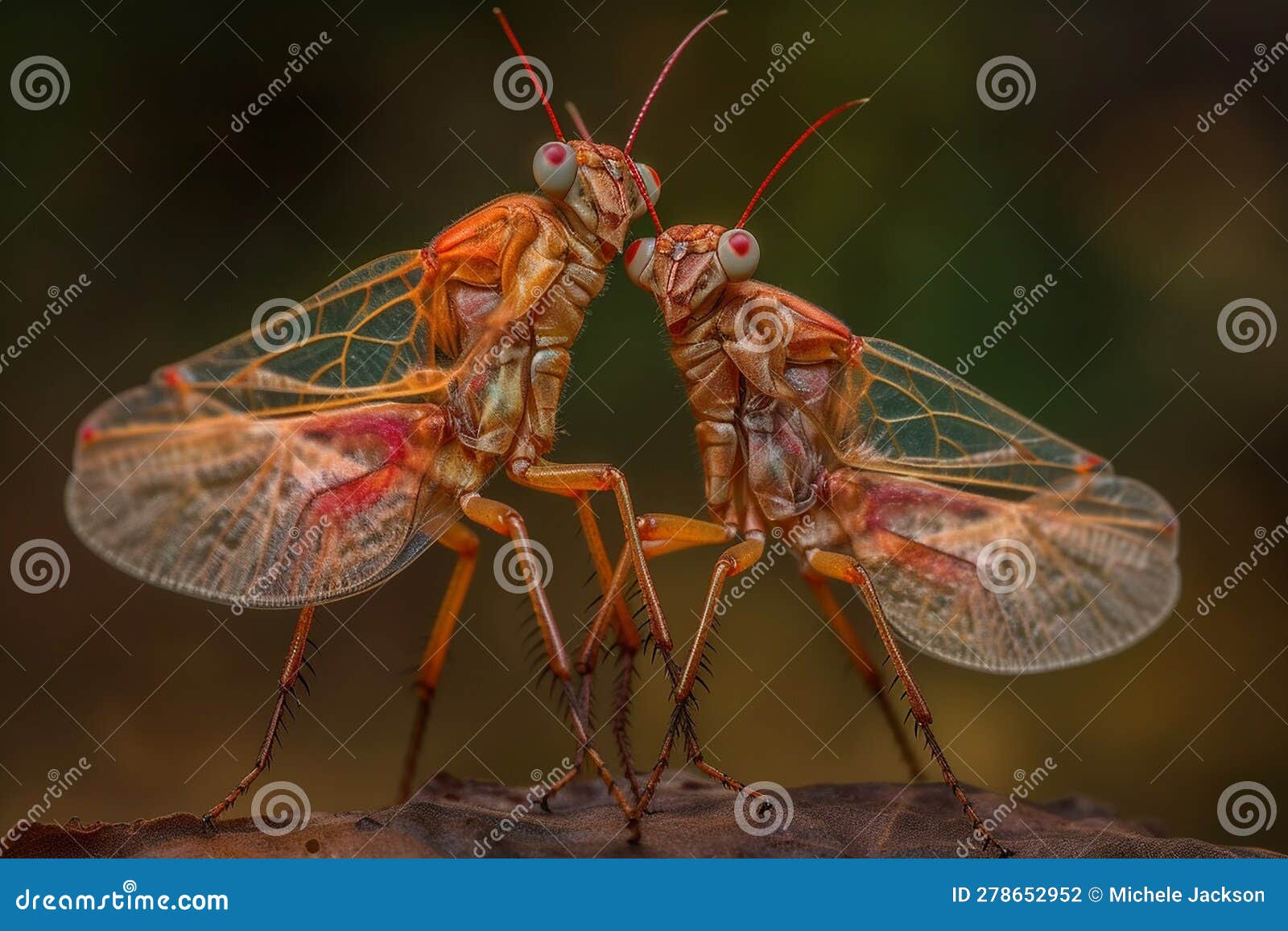 Generative Ai Illustration of a Pair of Praying Mantis Stock ...