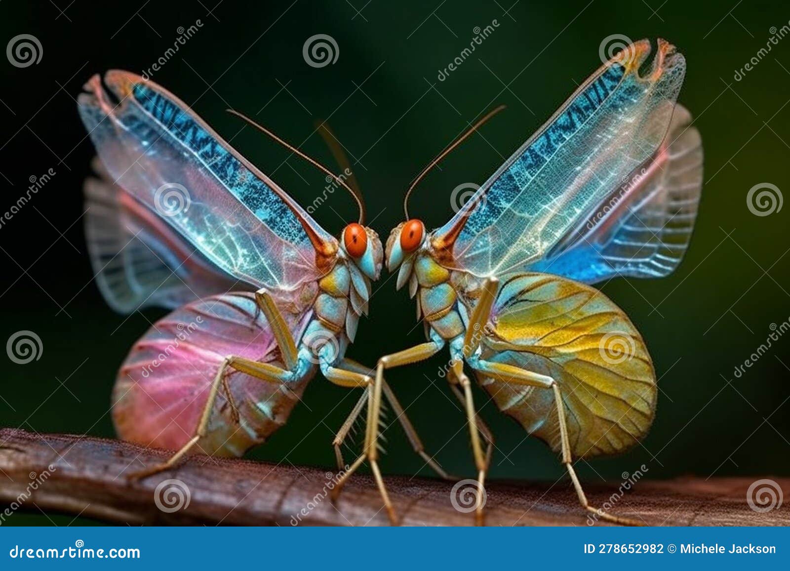 Generative Ai Illustration of a Pair of Praying Mantis Stock ...