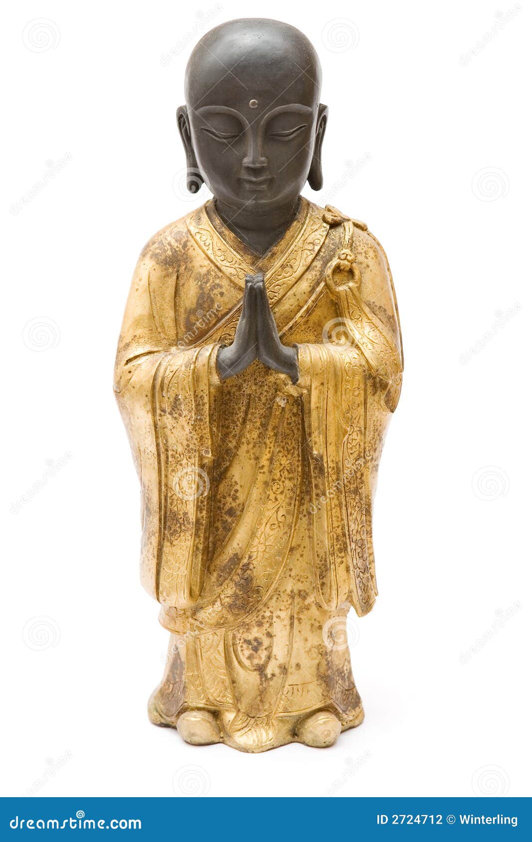 Praying Monk Statue stock photo. Image of antiques, believe - 2724712