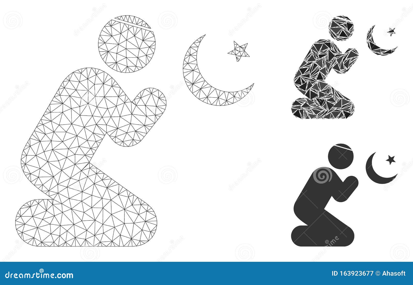 Praying Muslim Vector Mesh Network Model and Triangle Mosaic Icon Stock ... Praying Muslim Vector Mesh Network Model and Triangle Mosaic Icon Stock ...
