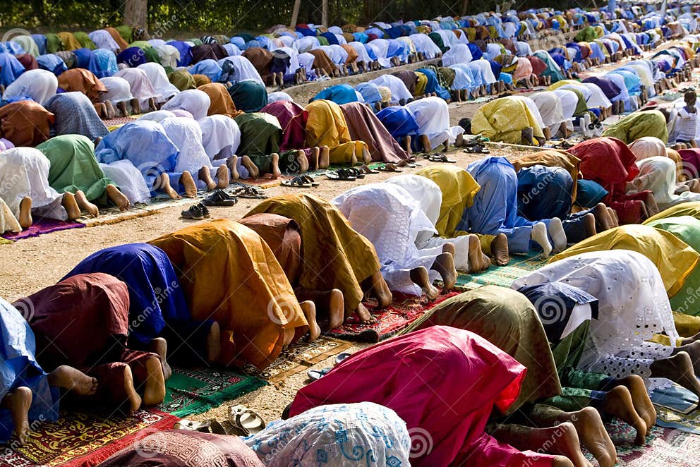 Praying Muslims stock image. Image of culture, adha, colorful - 5638899