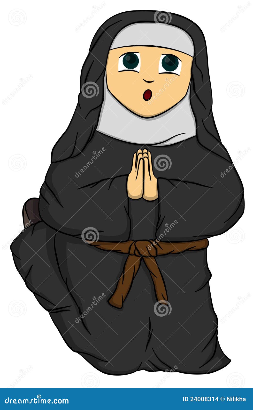 Praying nun stock illustration. Illustration of pray - 24008314