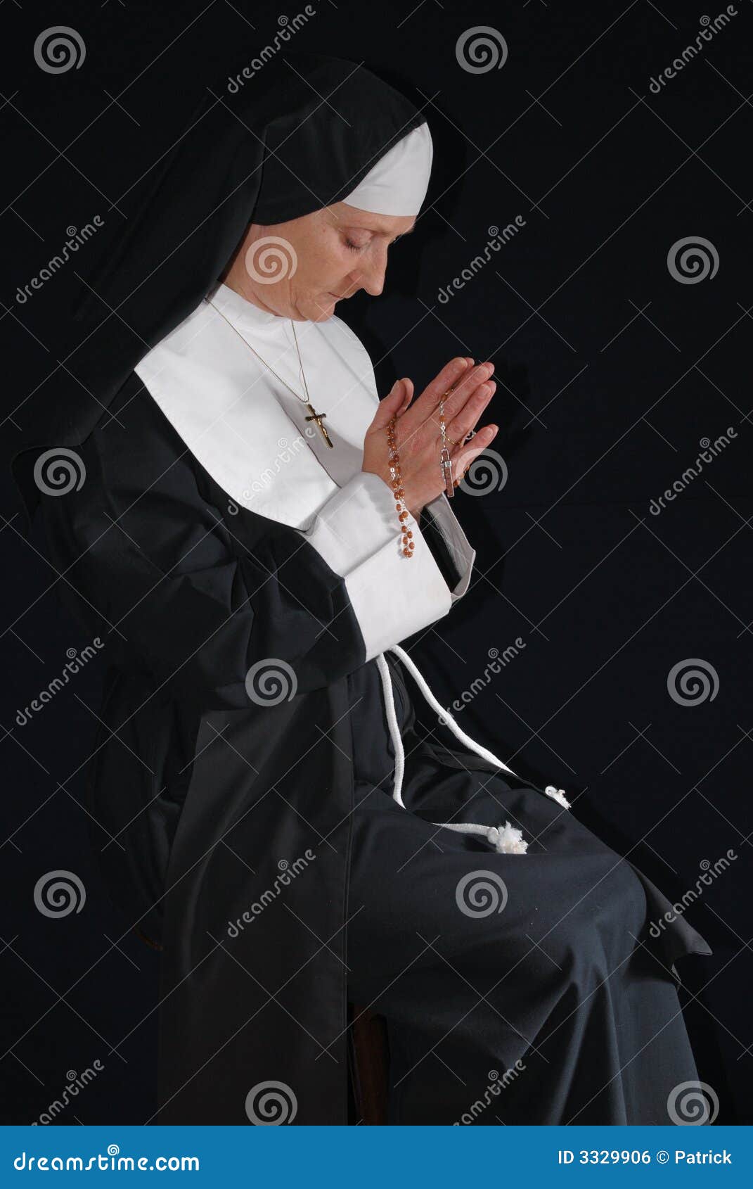 Praying nun stock photo. Image of cloister, catholic, habit - 3329906