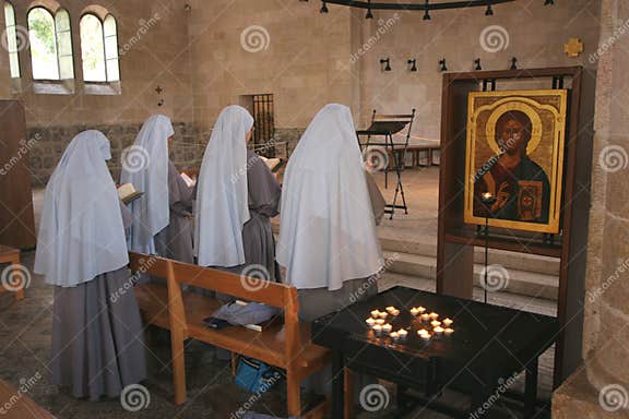 Praying nuns stock photo. Image of christian, mosaic - 13900840