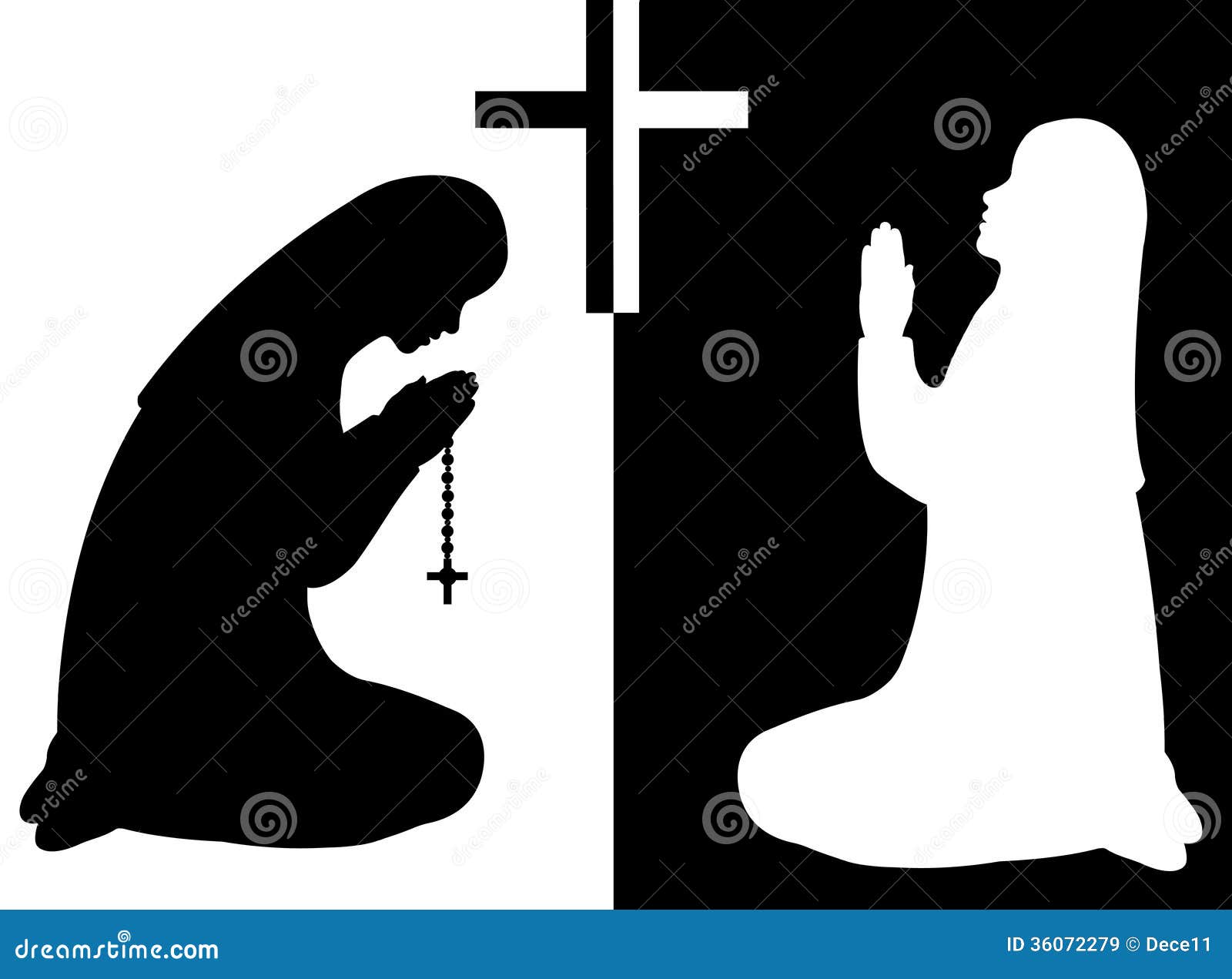 Praying Nuns Silhouette Royalty-Free Stock Photo | CartoonDealer.com ...