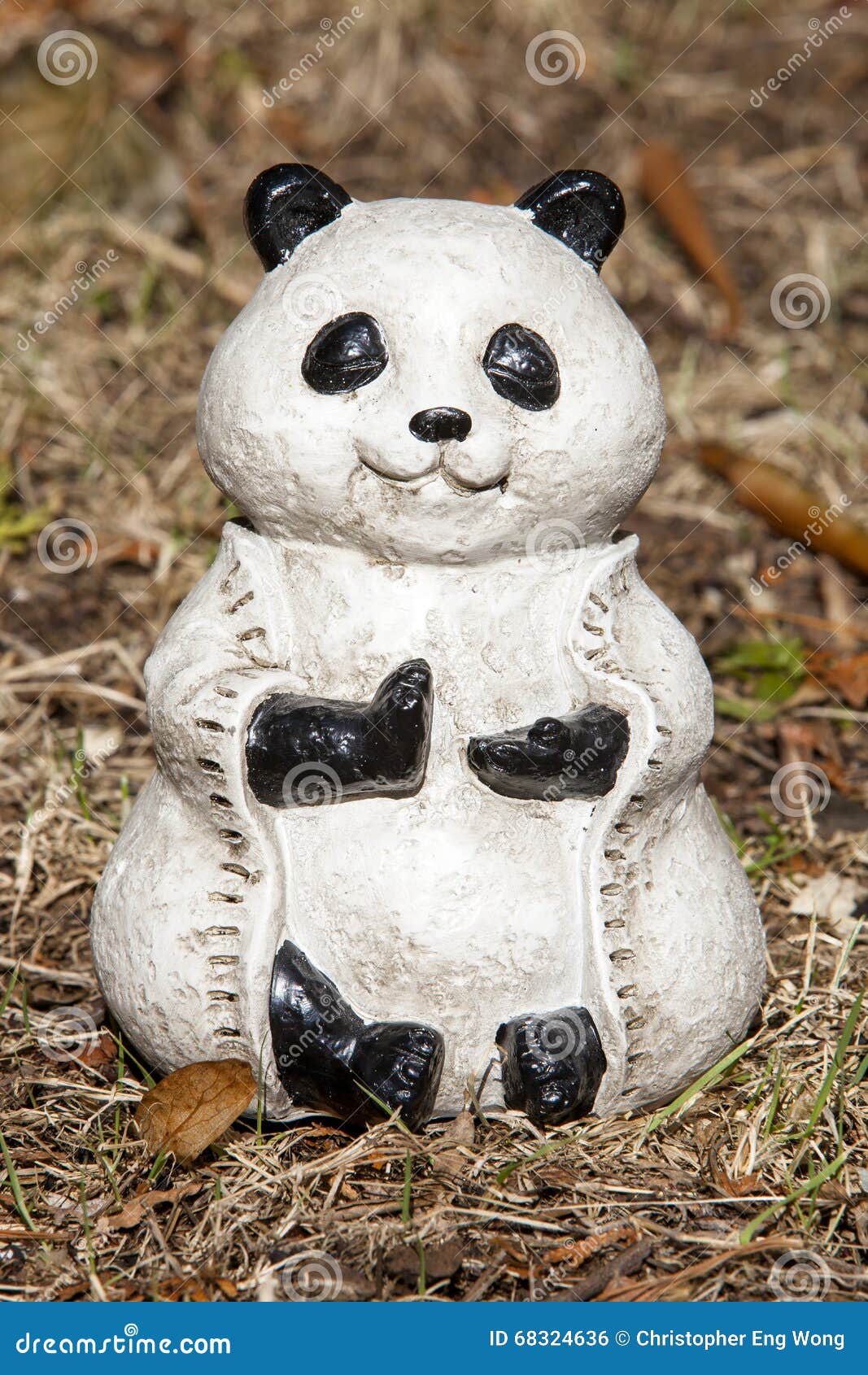 Praying Panda stock photo. Image of buddha, decor, lawn - 68324636
