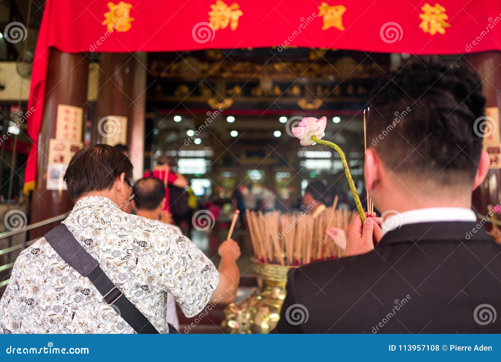 Praying People in Chinese Temple Editorial Stock Photo - Image of pray ...