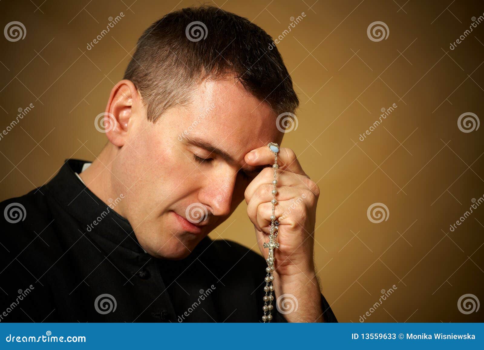 Praying priest stock image. Image of cross, black, contemplation - 13559633