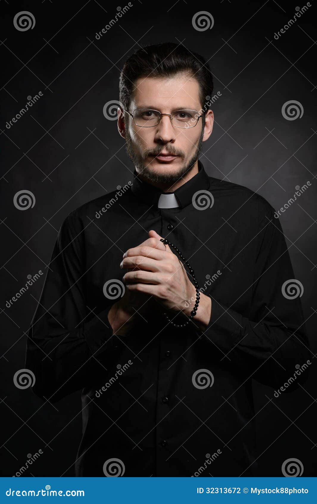 Praying priest stock photo. Image of contemplation, isolated - 32313672