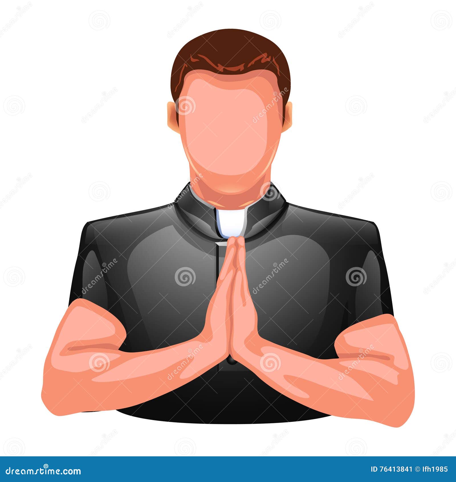 Praying Priest Hands Vector Illustration | CartoonDealer.com #76413834