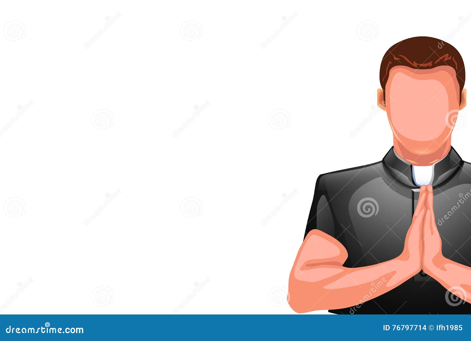 Praying Priest Hands Vector Illustration | CartoonDealer.com #76413834
