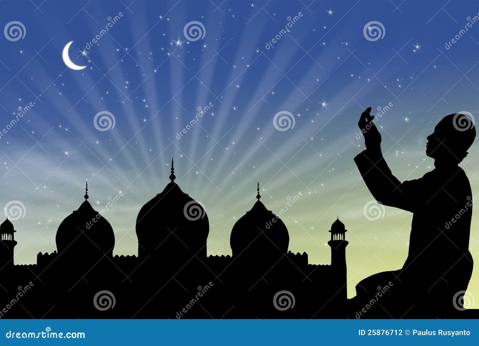 Praying at ramadan night stock photo. Image of adult - 25876712