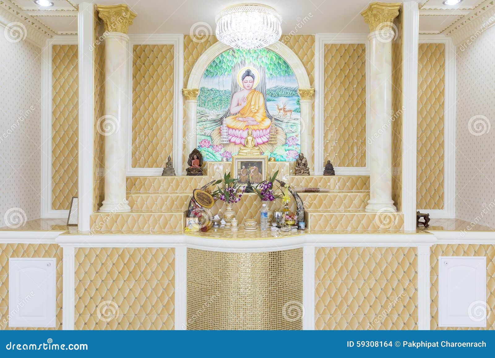 Praying Room, Set Of Altar Table. Royalty-Free Stock Image ...