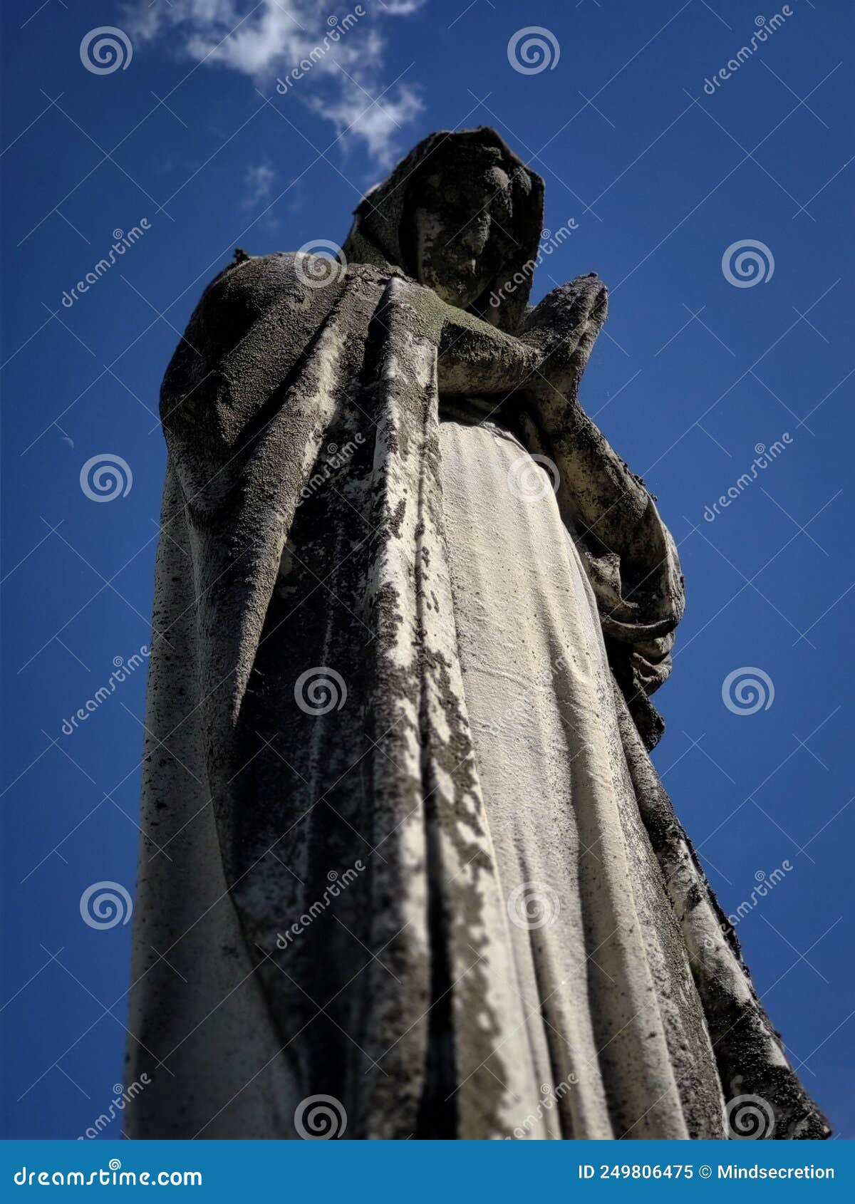 Praying Sculpture Statue Religious Stone Cement Sky Stock Image - Image ...