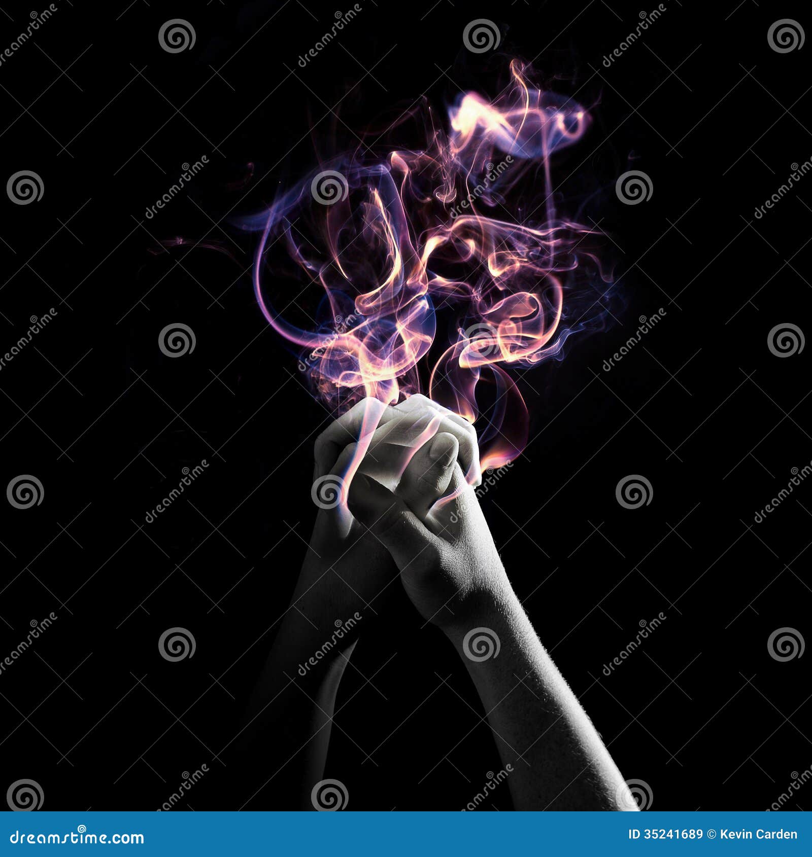 Praying with smoke stock image. Image of pray, fire, light - 35241689