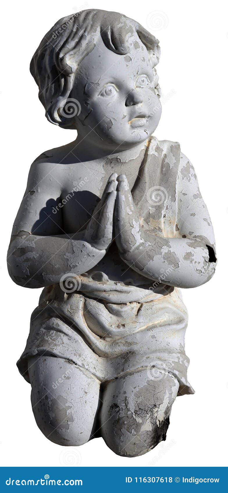Praying Boy Statue stock photo. Image of statue, isolated - 116307618