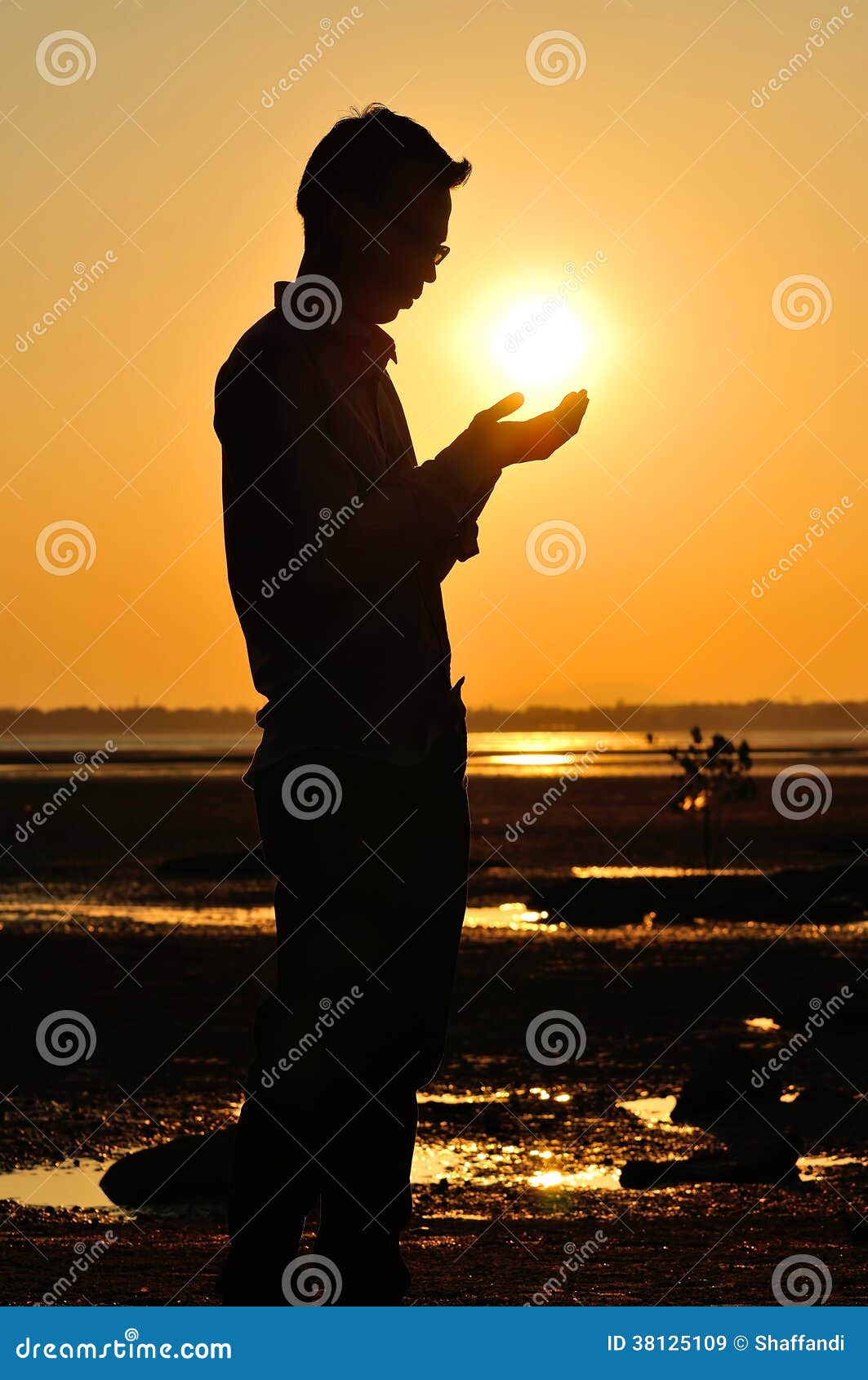 Praying at sunset stock image. Image of islam, culture - 38125109