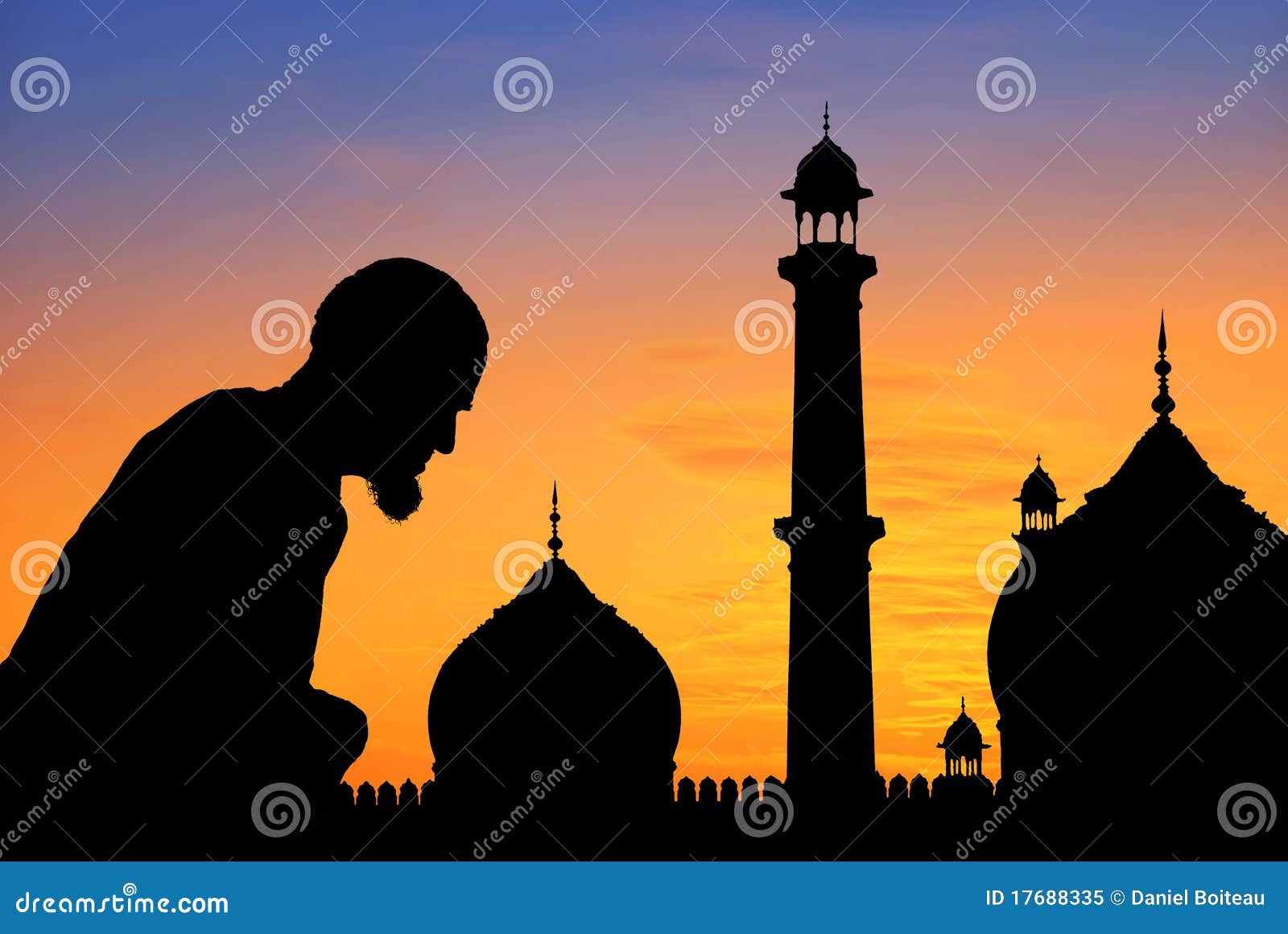 Praying time stock image. Image of silhouette, request - 17688335