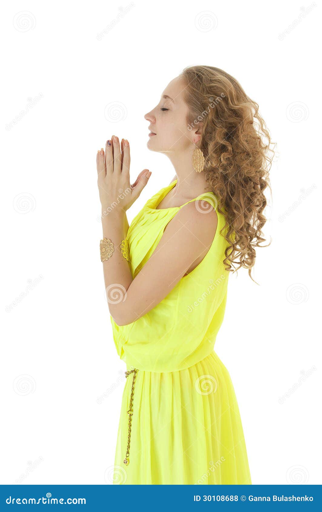 Praying woman. stock photo. Image of lady, blond, dark - 30108688