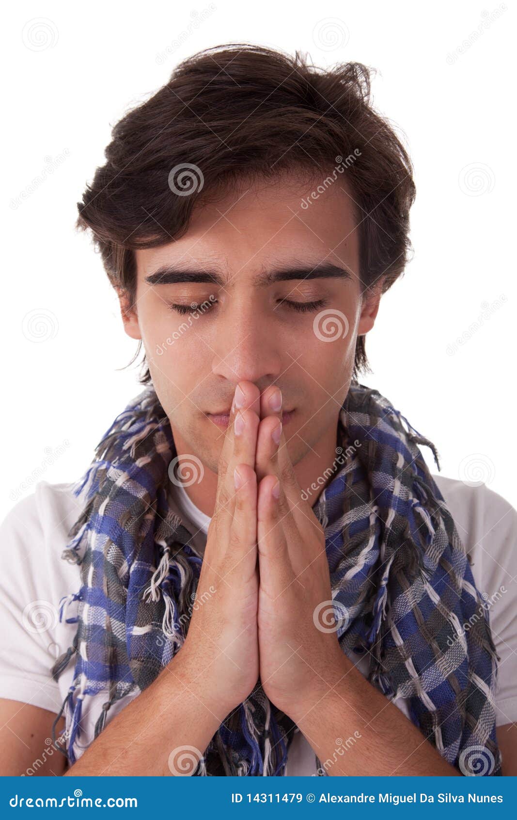 Praying young man stock image. Image of male, alone, standing - 14311479
