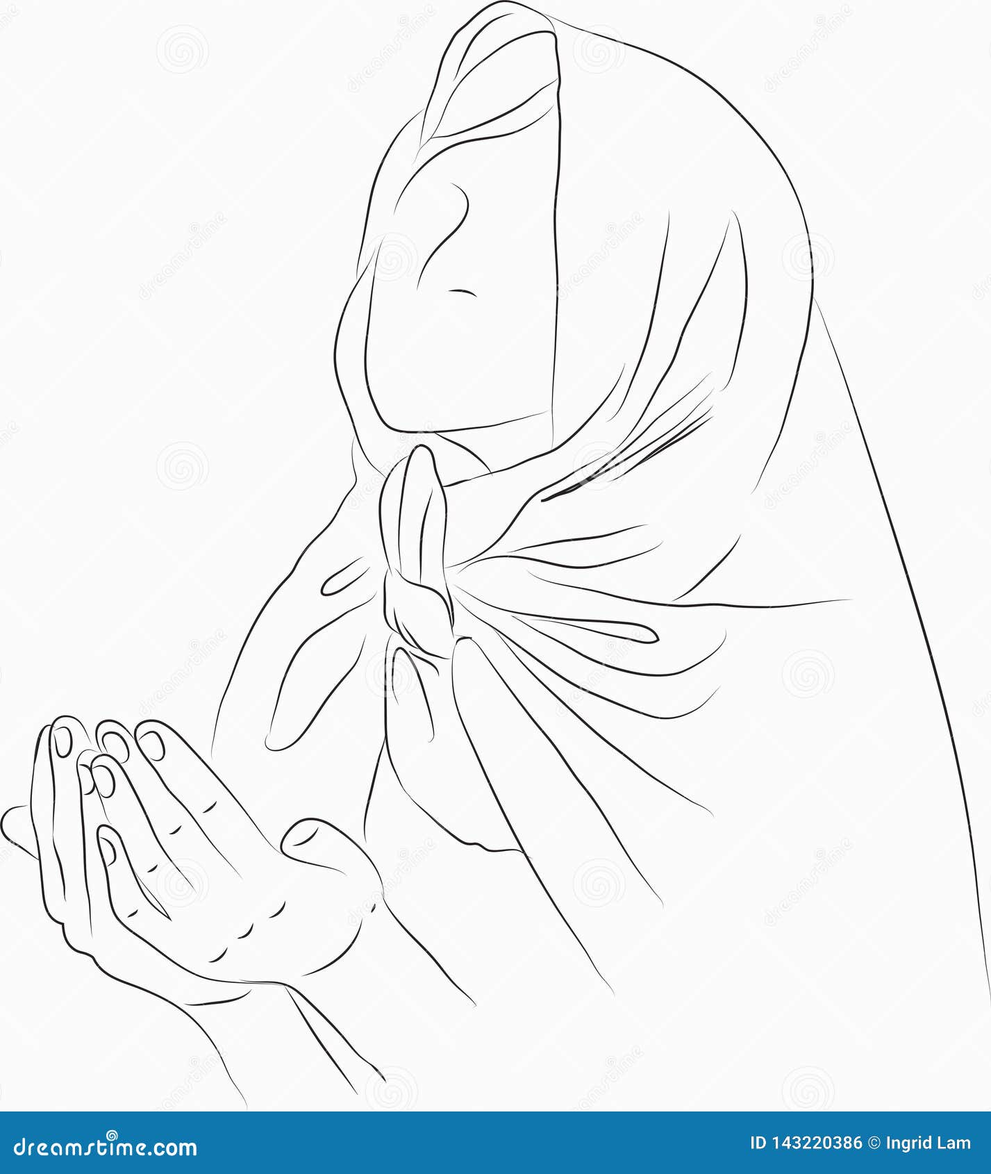 Islam praying woman stock vector. Illustration of artwork - 143220386