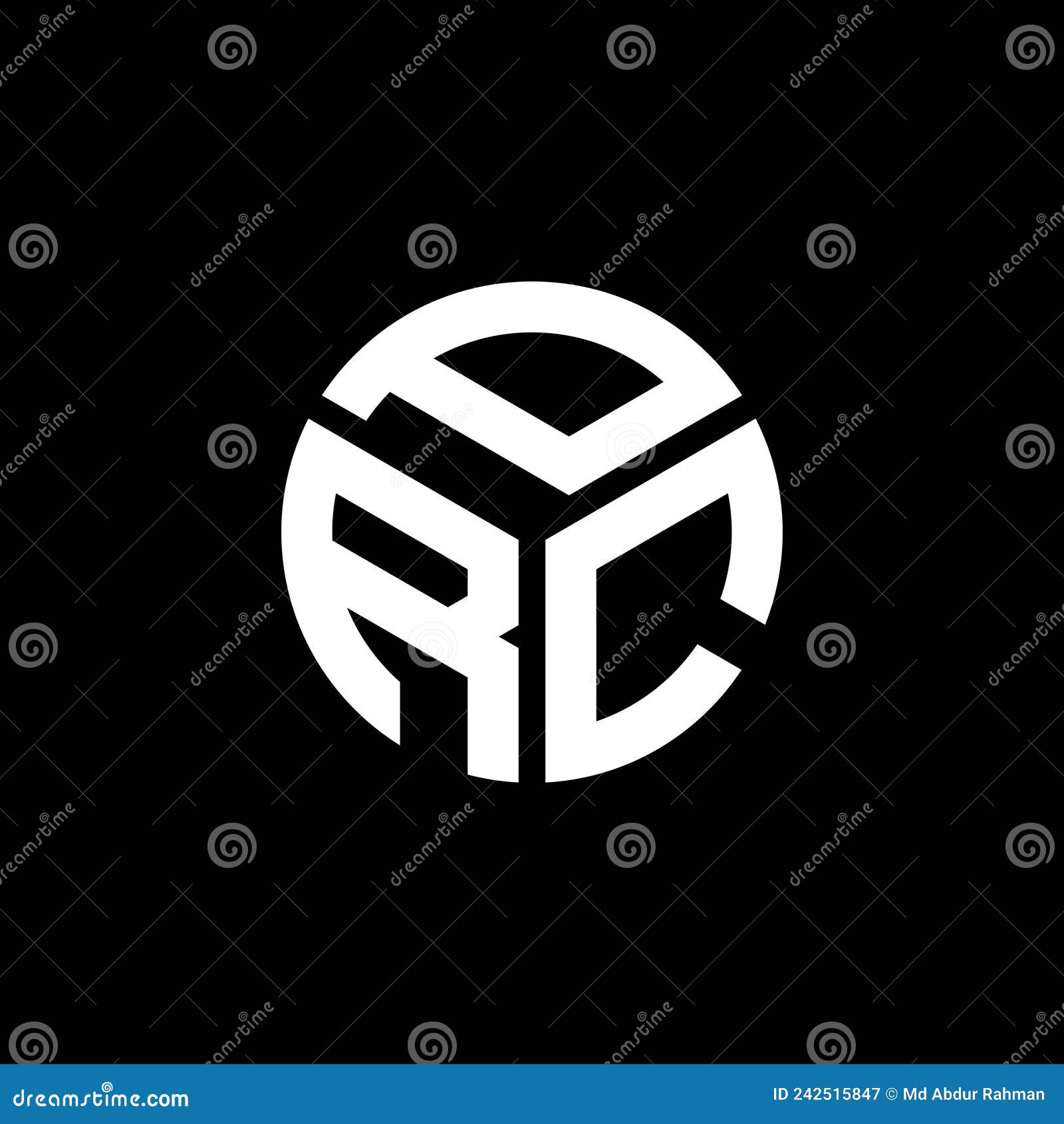 PRC Letter Logo Design on Black Background. PRC Creative Initials ...