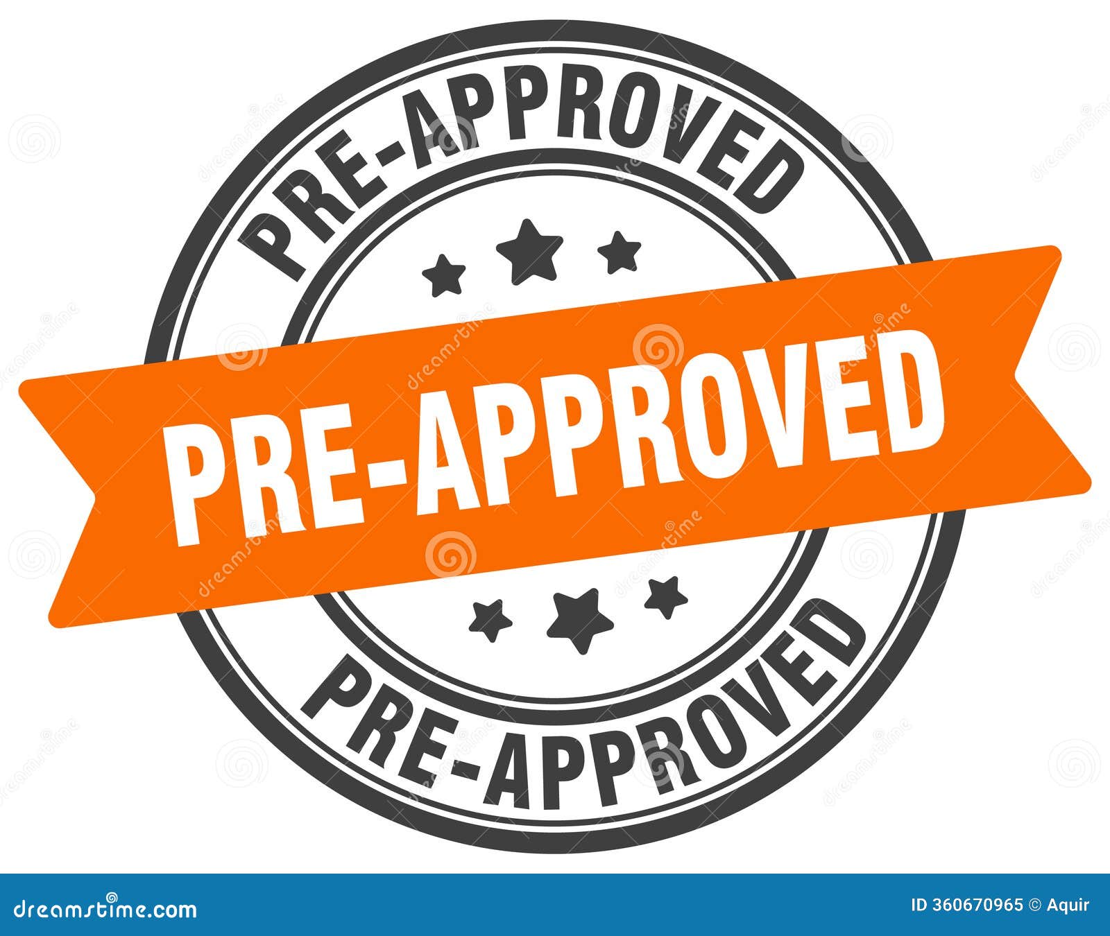 Pre-approved Stamp. Pre-approved Label on Transparent Background. Round ...
