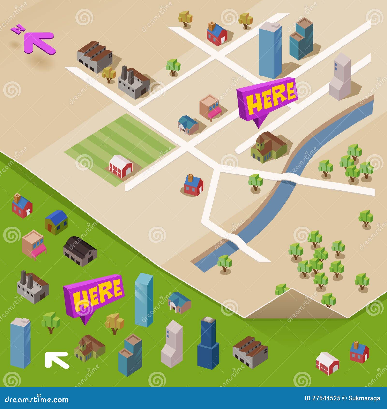 Pre Assembled Isometic Map Cartoon Vector | CartoonDealer.com #27544475