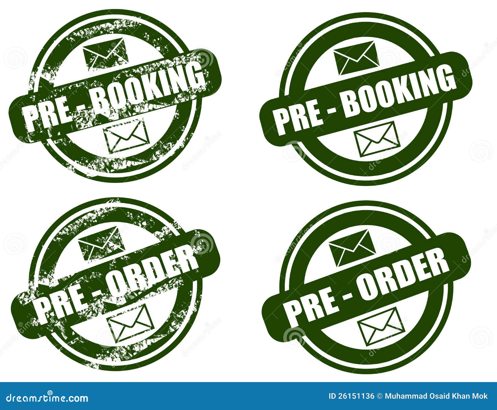 Pre Booking / Order Grunge Stamp Set Stock Illustration - Illustration ...