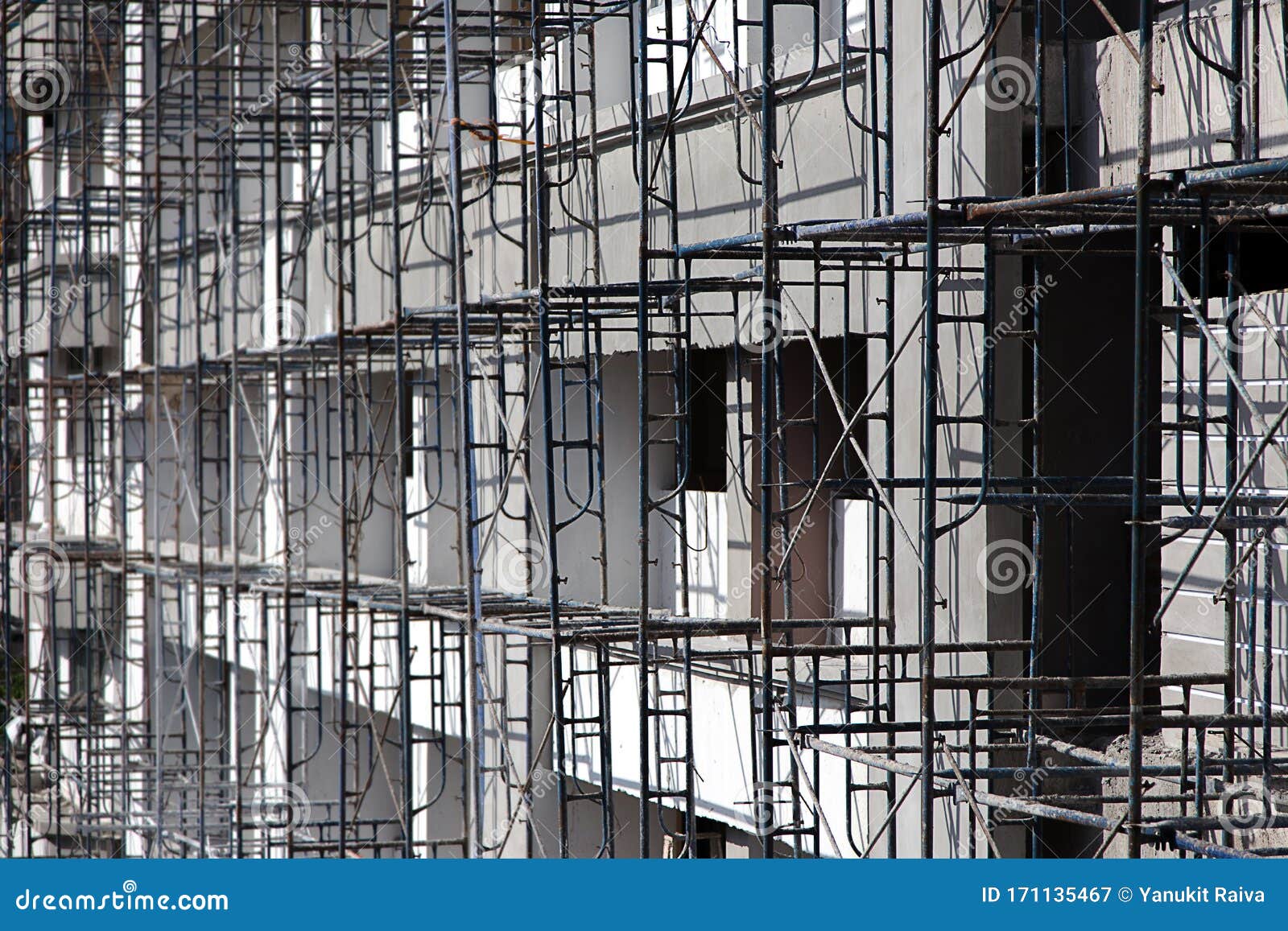 Pre Cast Construct Site with Iron Rack Stock Image - Image of lattice ...