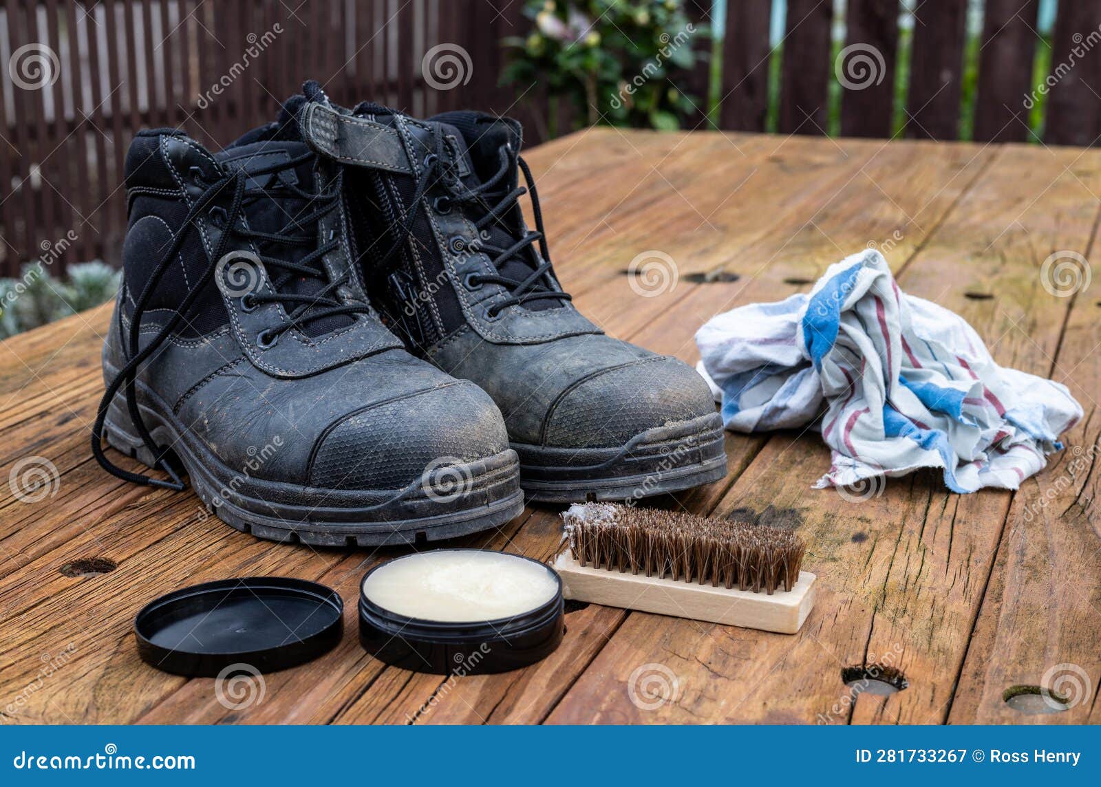 Pre Clean Work Boots stock image. Image of ready, protection - 281733267