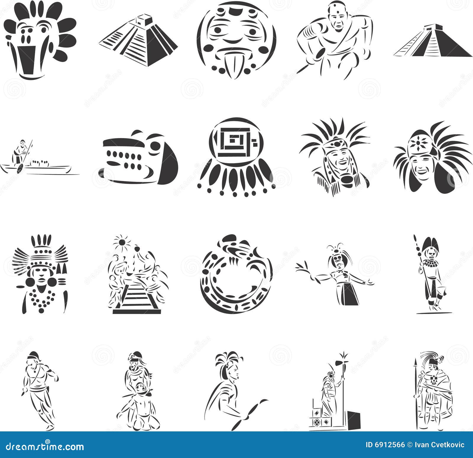Pre-Columbian Civilizations Stock Vector - Illustration of king, ruler ...