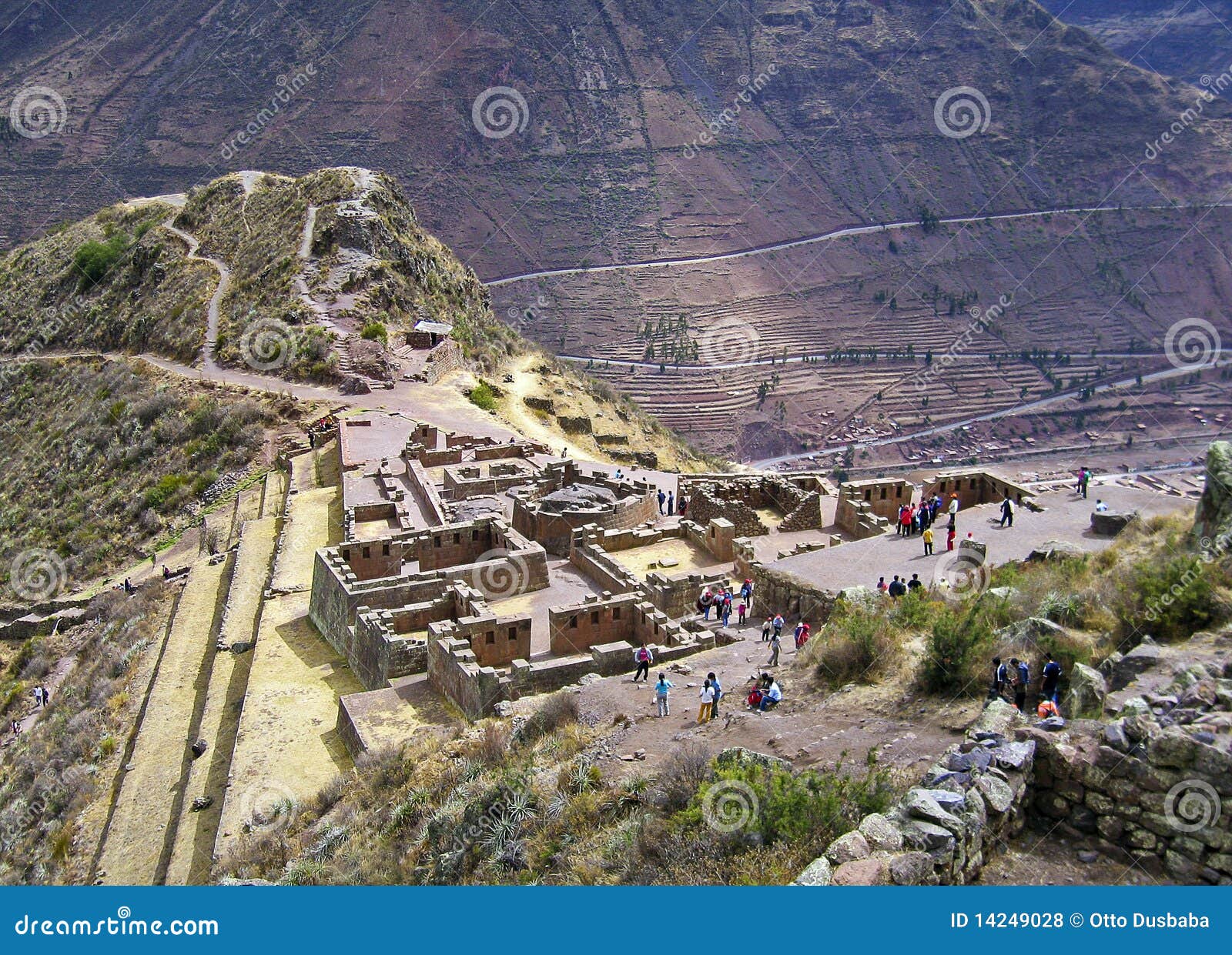 Pre-Columbian Inca Ruins in Pisac Stock Photo - Image of terrace ...