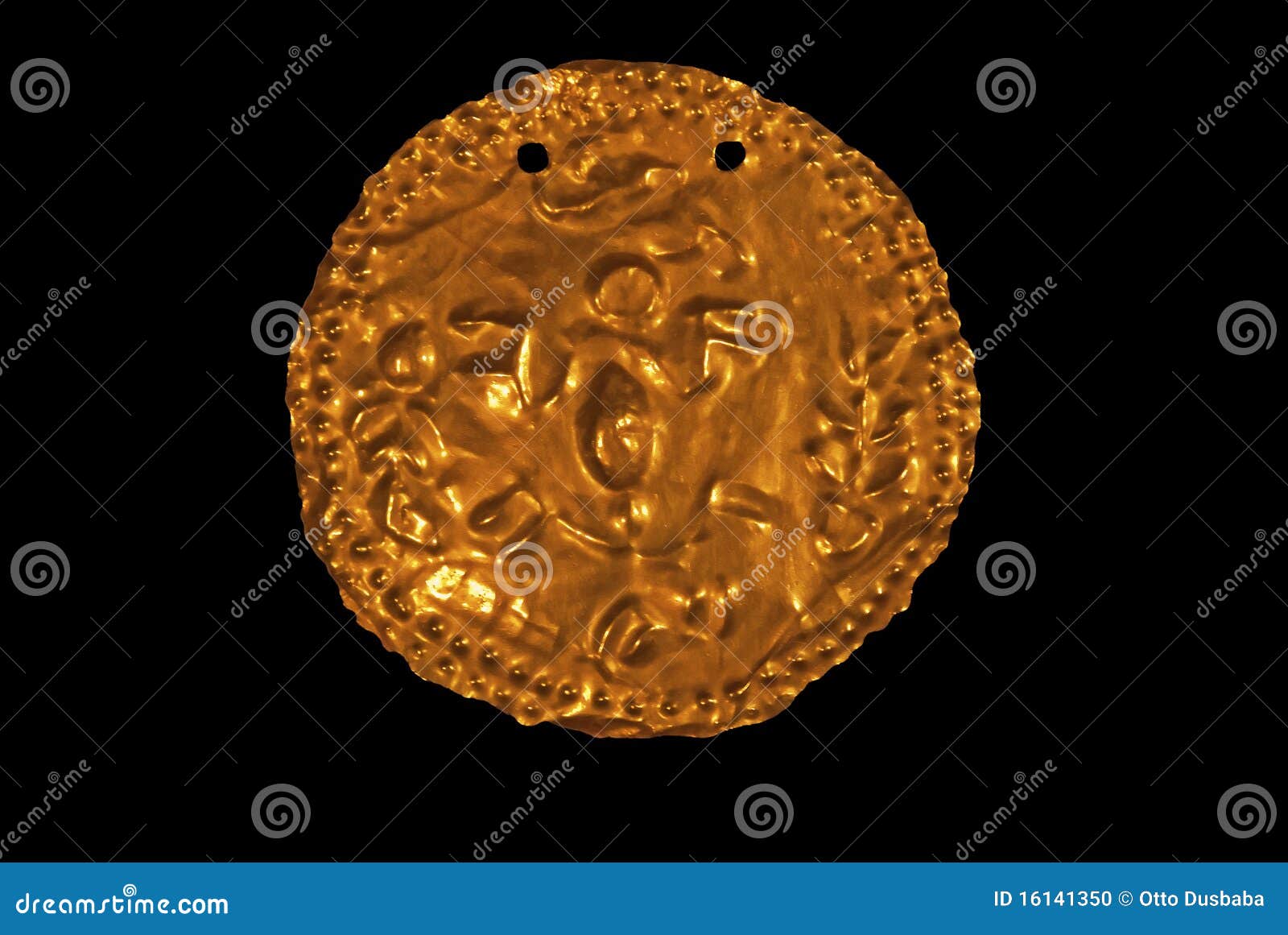 Pre-columbian Ornamental Gold Disk Stock Photo - Image of gold ...