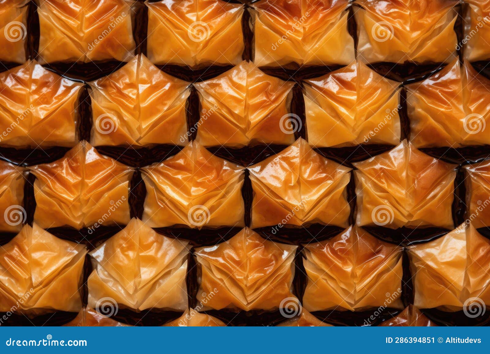 Pre-cut Diamond Pattern in Unbaked Baklava Stock Image - Image of dough ...