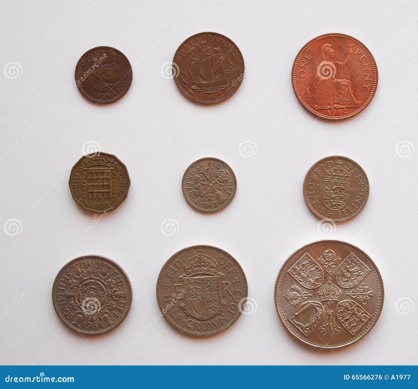 Pre-decimal GBP coins stock photo. Image of britain, decimal - 65566276
