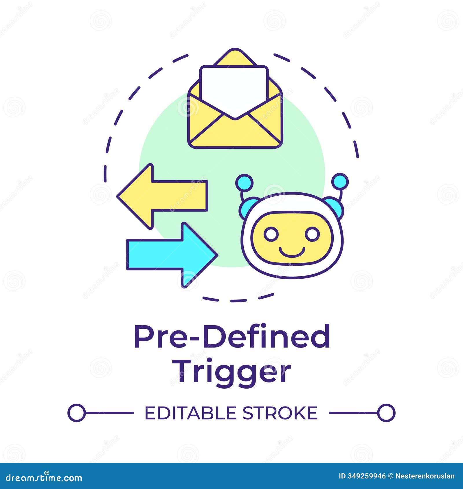 Pre Defined Trigger Multi Color Concept Icon Stock Vector ...