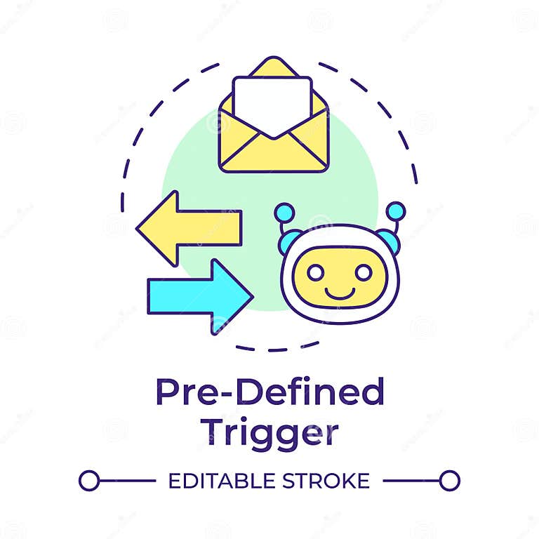 Pre Defined Trigger Multi Color Concept Icon Stock Vector ...