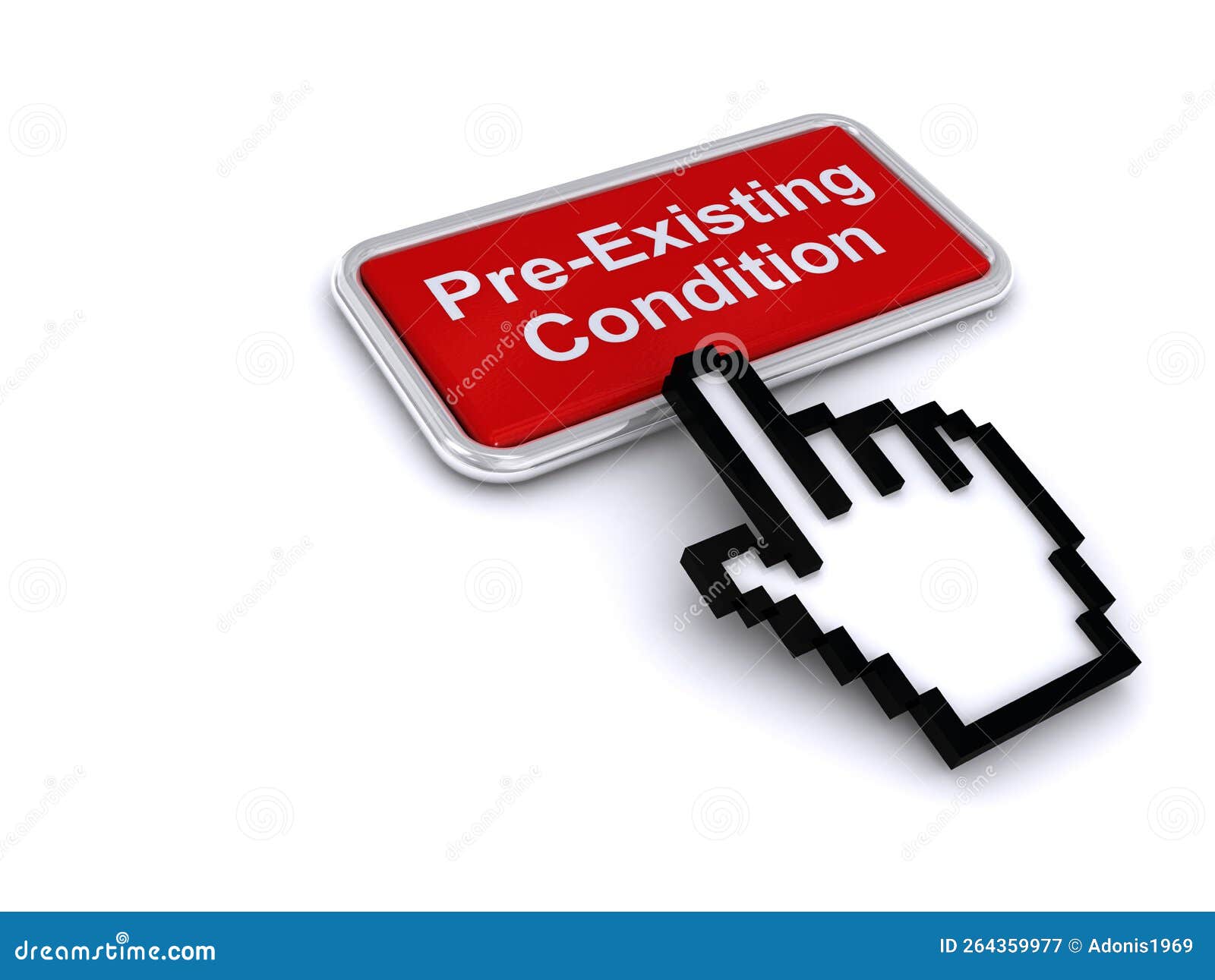 Pre-existing Condition Button on White Stock Illustration ...