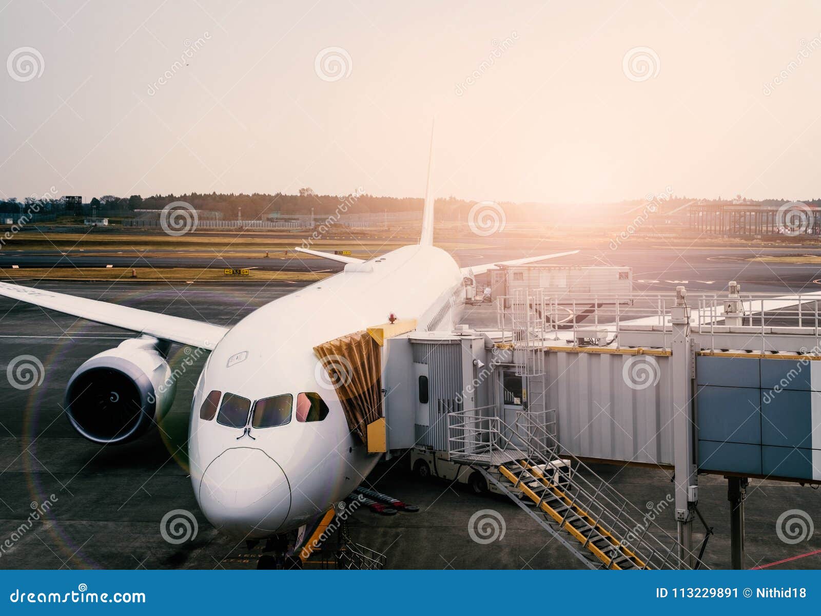 Pre-flight, Refueling and Loading Cargo Service of Airplane. Stock ...