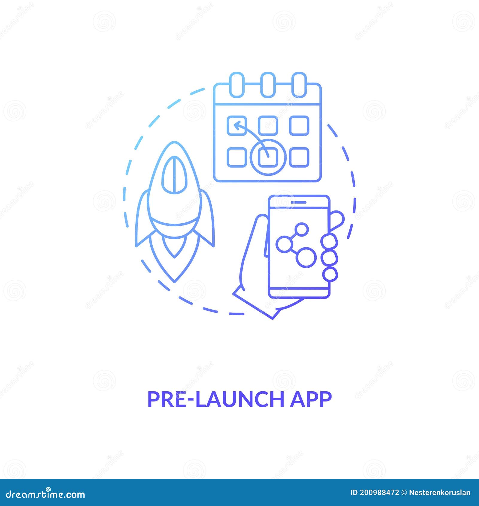 Pre Launch App Concept Icon Stock Vector - Illustration of company ...