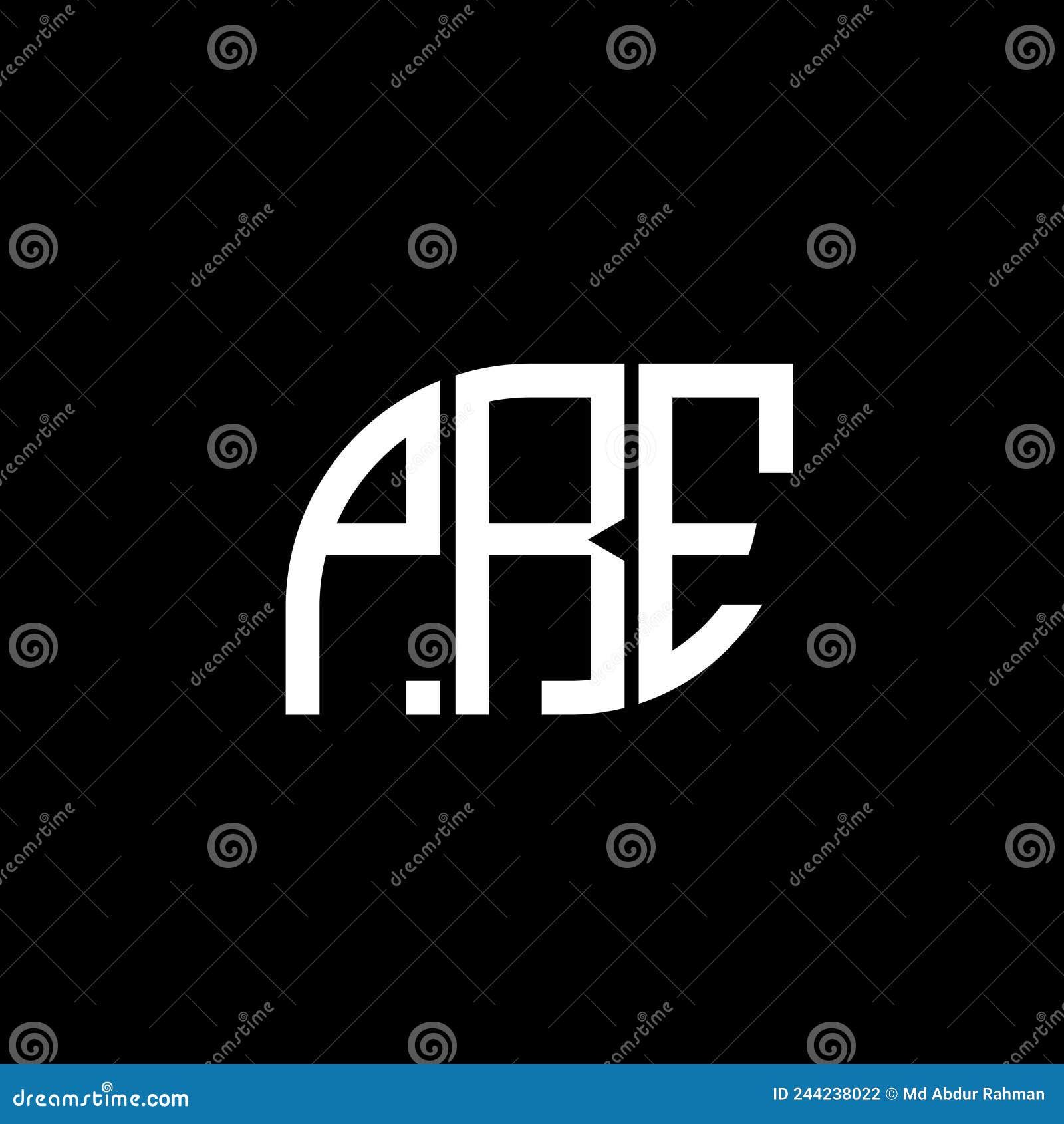 PRE Letter Logo Design on Black Background.PRE Creative Initials Letter ...