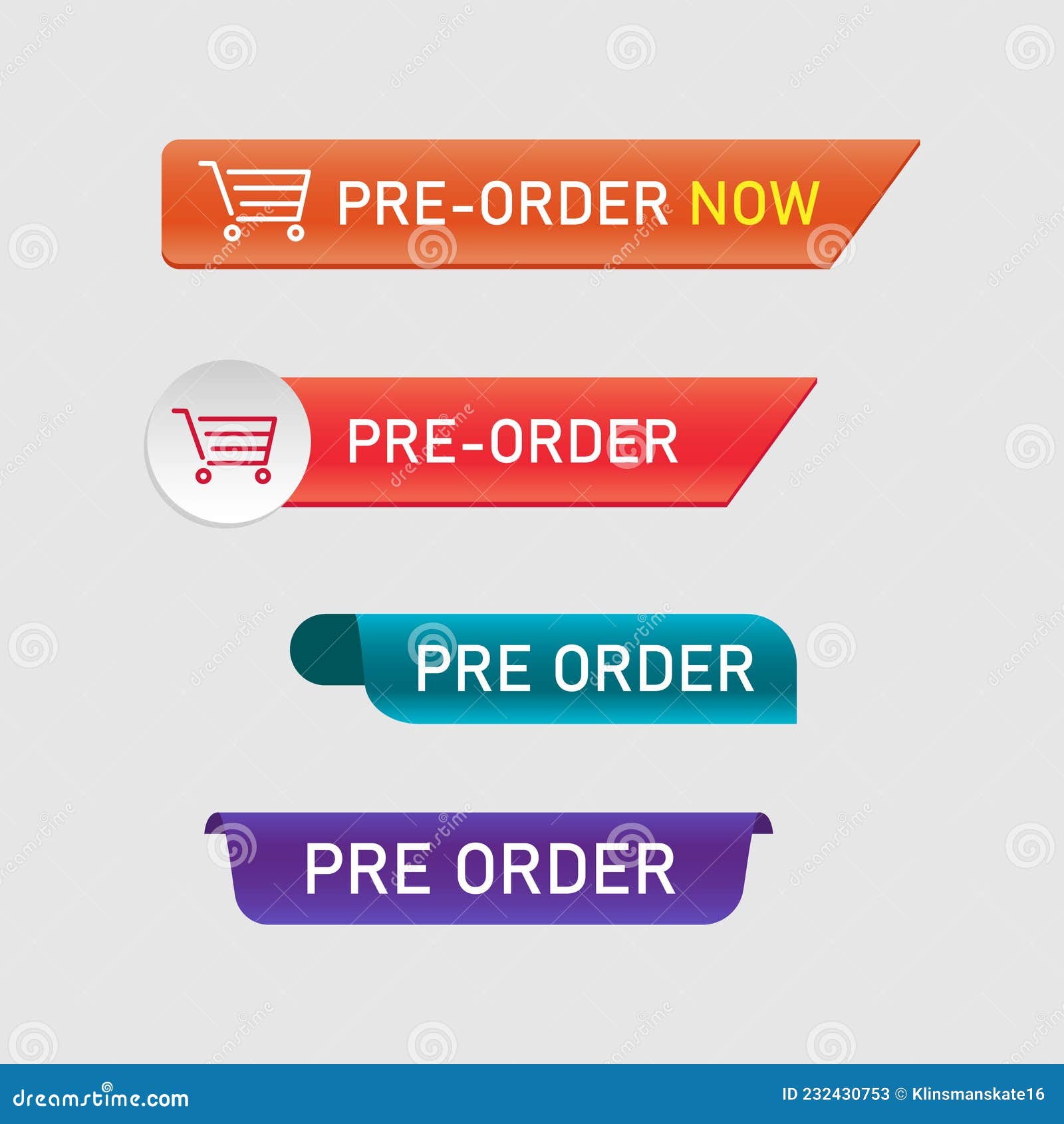 Pre-order Label and Sticker Design Template Stock Vector - Illustration ...
